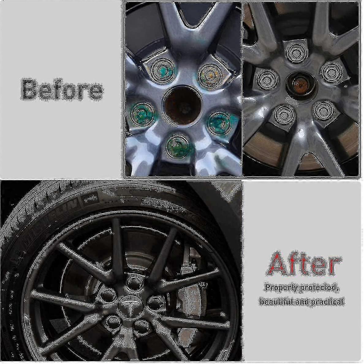 Tesla Model 3 Ysx Wheel Cover Kit Center Cap Wheel Lug Nut Caps Black ...