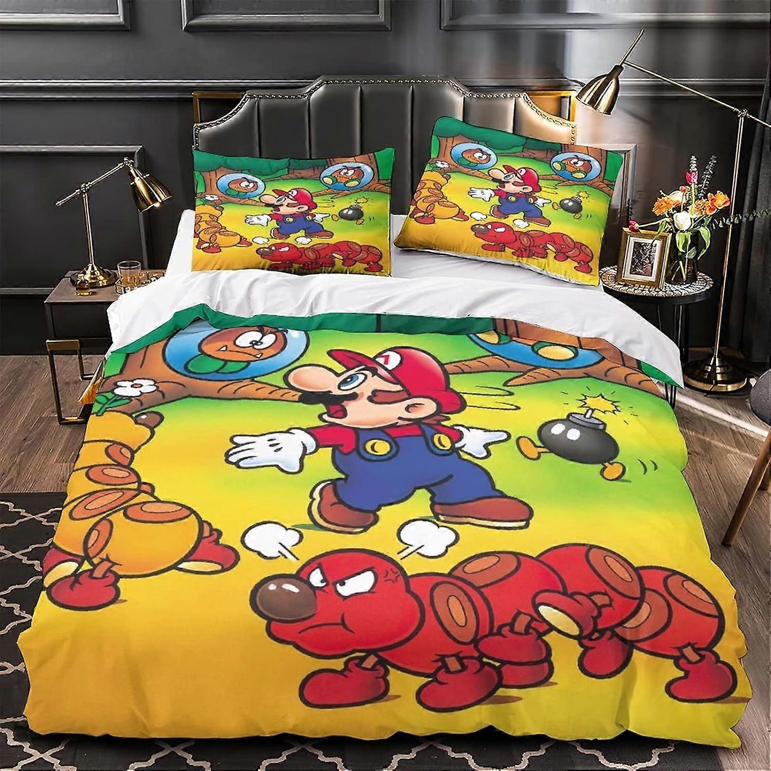 Super Mario pcs Duvet Cover Set Printed Game Characters D Pillowcase ...