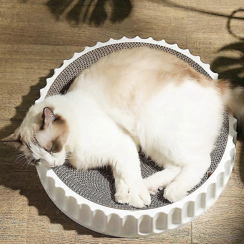 Round Cat Scratcher Pad Grinding Claws Cardboard Corrugated Paper Cats ...