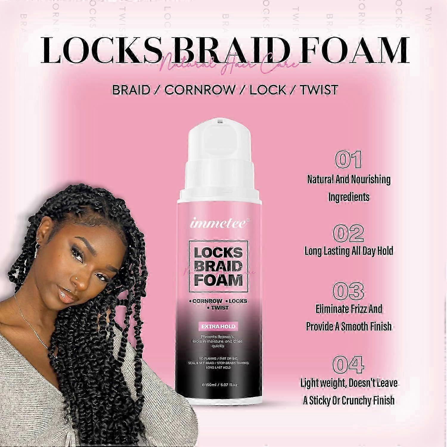 Locks Braid Foam with Extra Hold, High Shine and Moisture for Twists ...