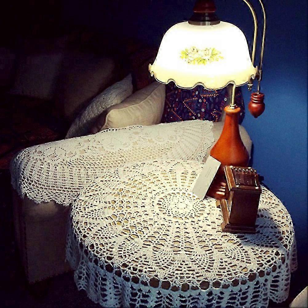Elegant Crochet Table Cover - Round Cotton Lace for Dining Table ...