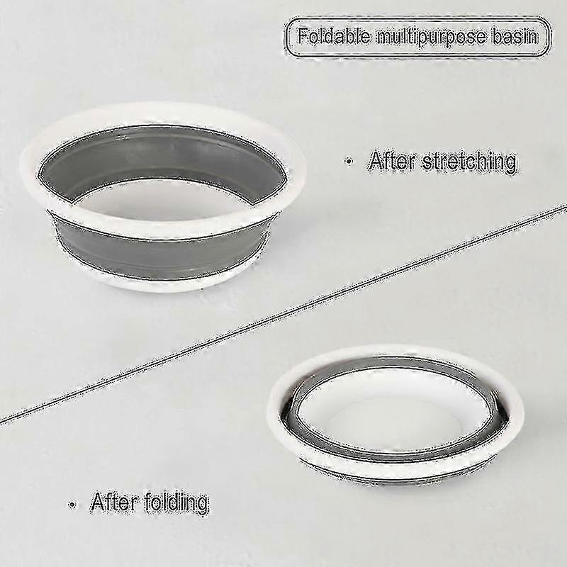 9L Collapsible Portable Wash Basin Dishpan Multipurpose Round Washing ...