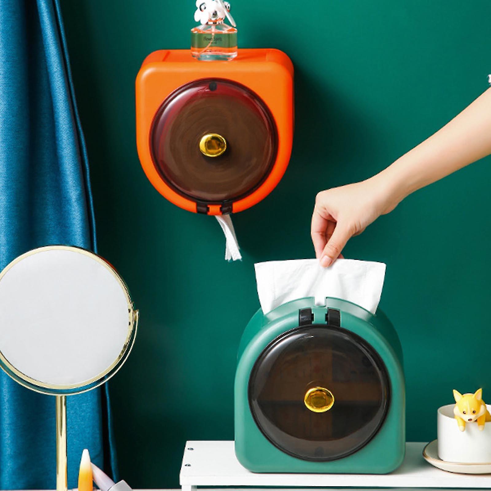 Wall Mounted Tissue Storage Box Draw Paper Roll Paper Hanging Rack With ...