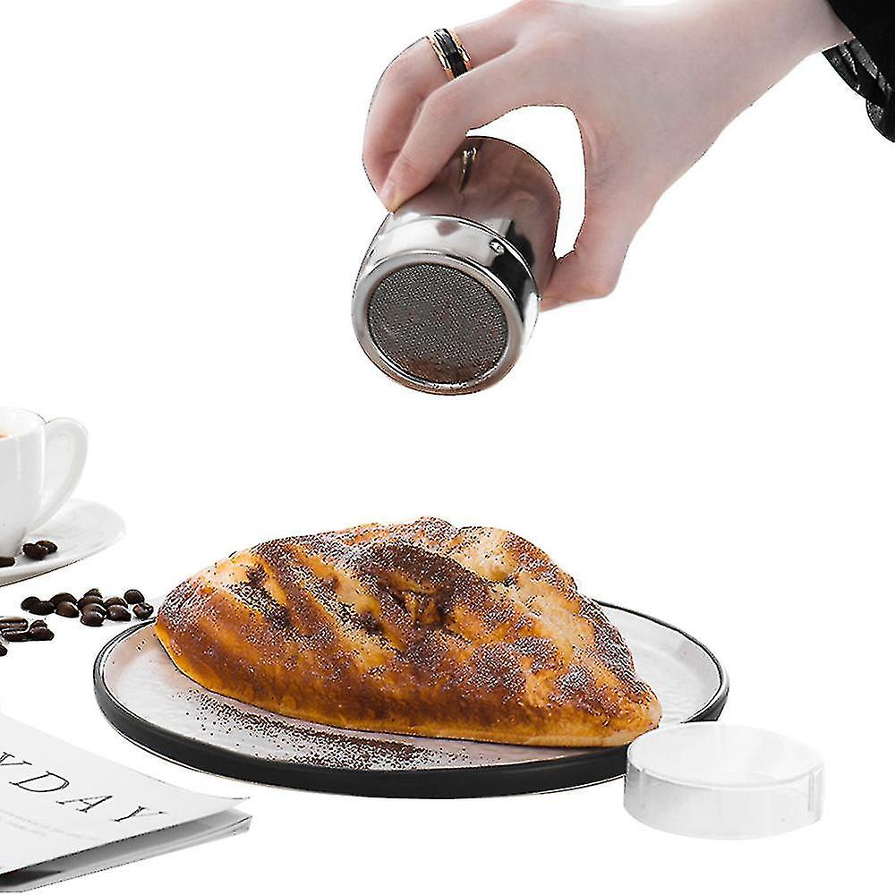 2 Pcs Stainless Steel Chocolate Shaker Duster Dredgers Sprinkler Icing ...