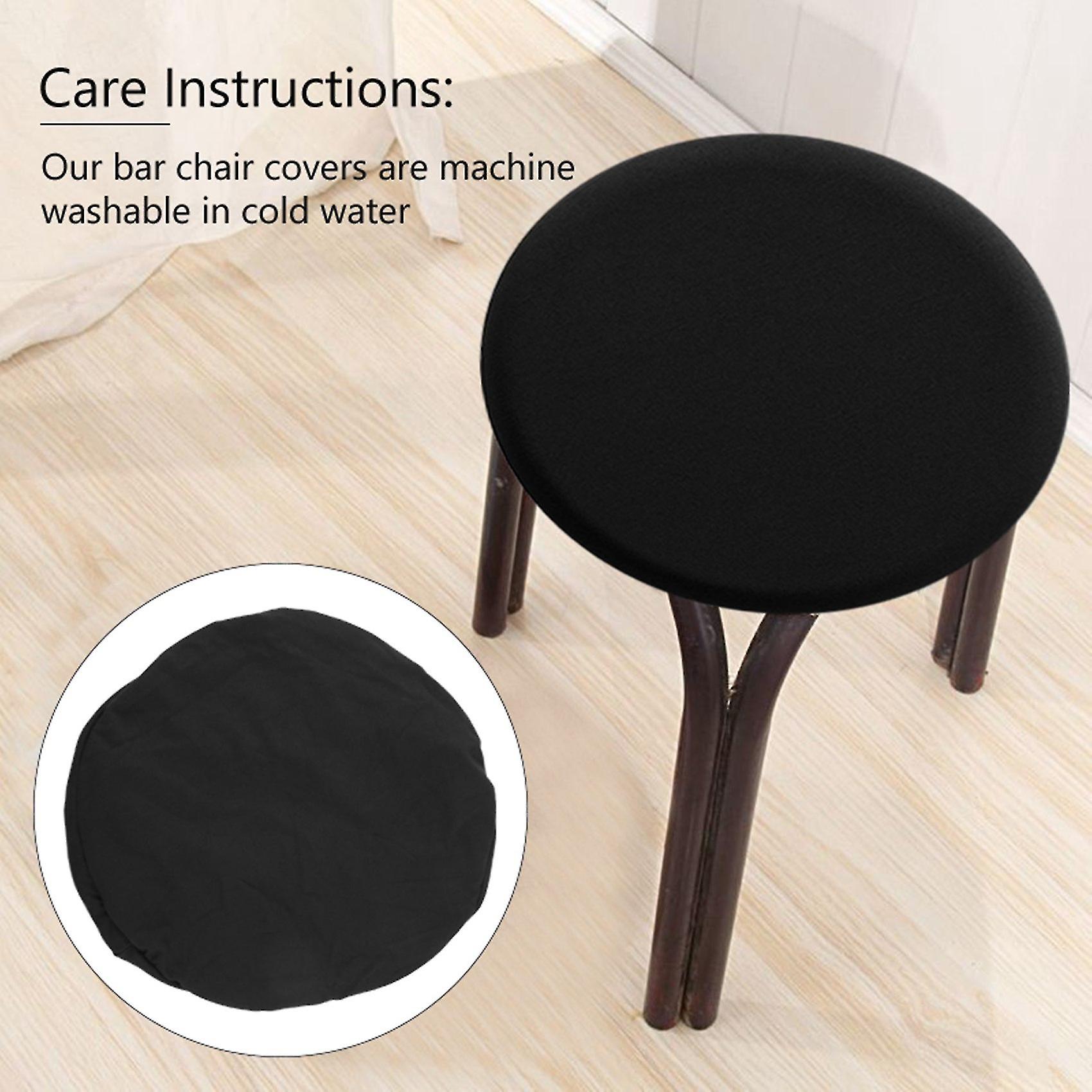 4 Pack Round Bar Stool Covers - Super Soft And Washable Elastic Stool ...