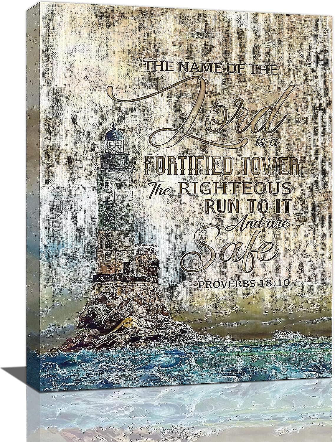Nautical Lighthouse Wall Art Ocean Bathroom Bible Verse Scripture Wall ...