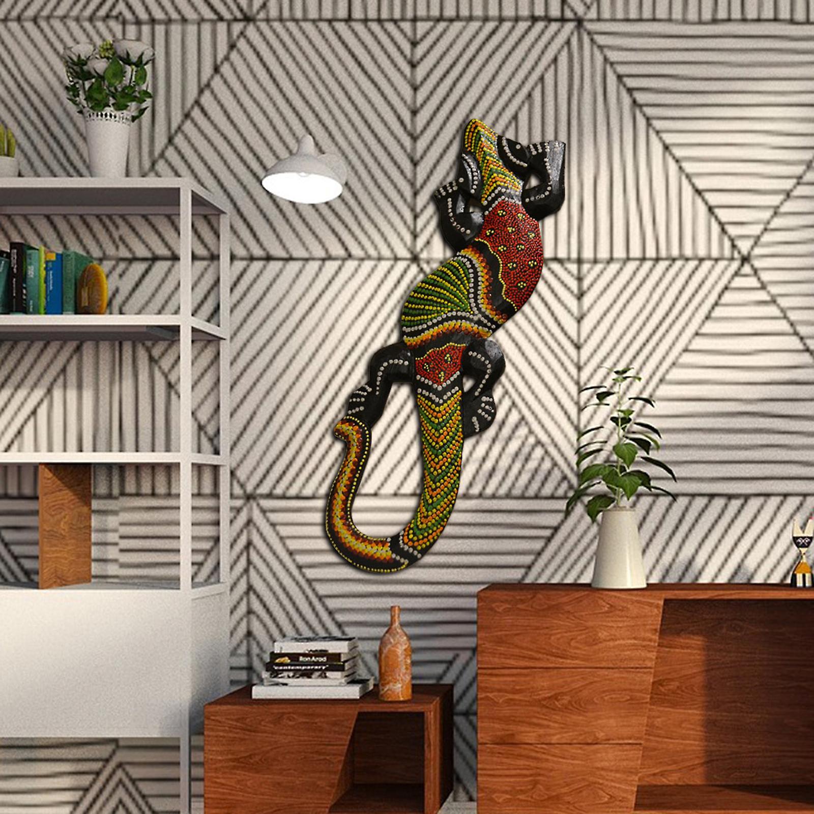 2xMulticolored Gecko Lizard Sculpture Creative Wall Decor Indoor ...