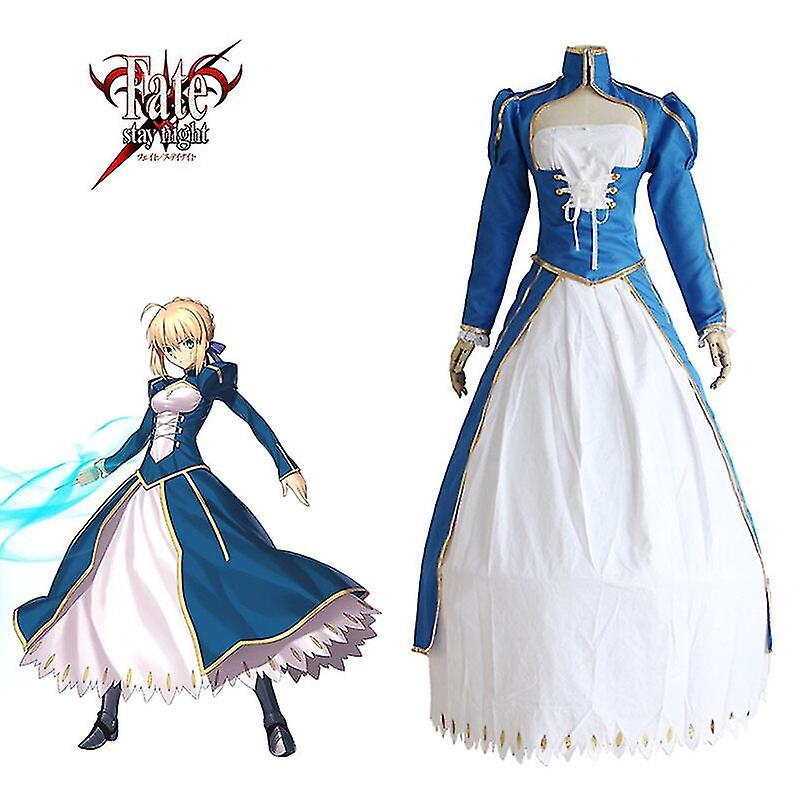 Saber Blue Dress Cosplay Fate Stay Night Fate Zero U.b.w-te Japanese ...
