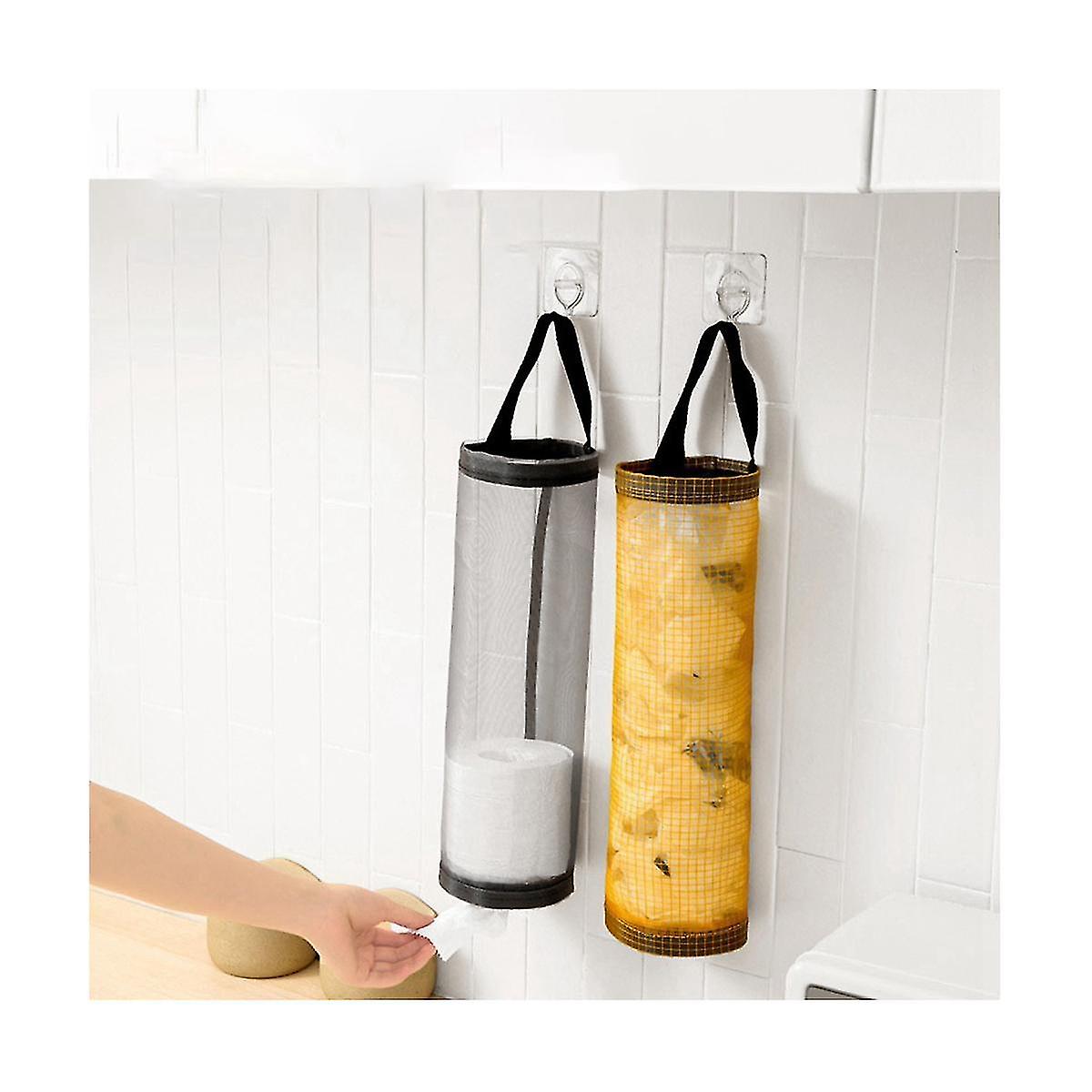 10pcs Household Grocery Bag Holder Wall Mount Storage Dispenser Kitchen ...