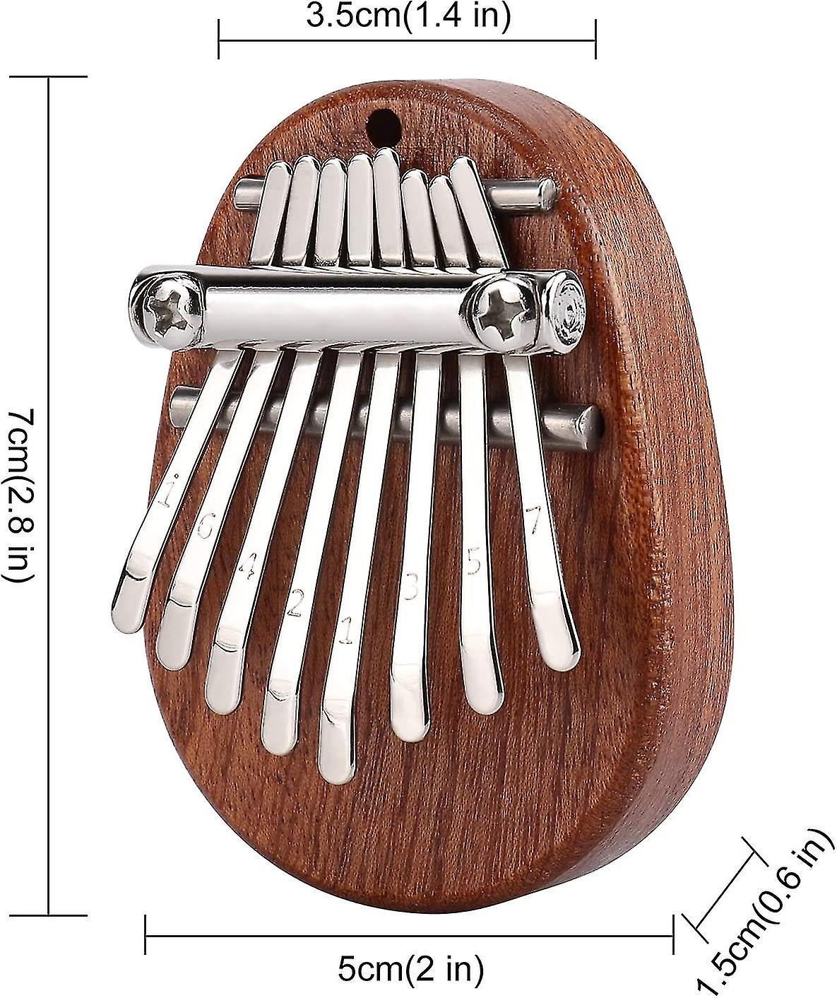 Mini Kalimba Thumb Piano, Solid Wood 8-key Finger Piano, Portable ...