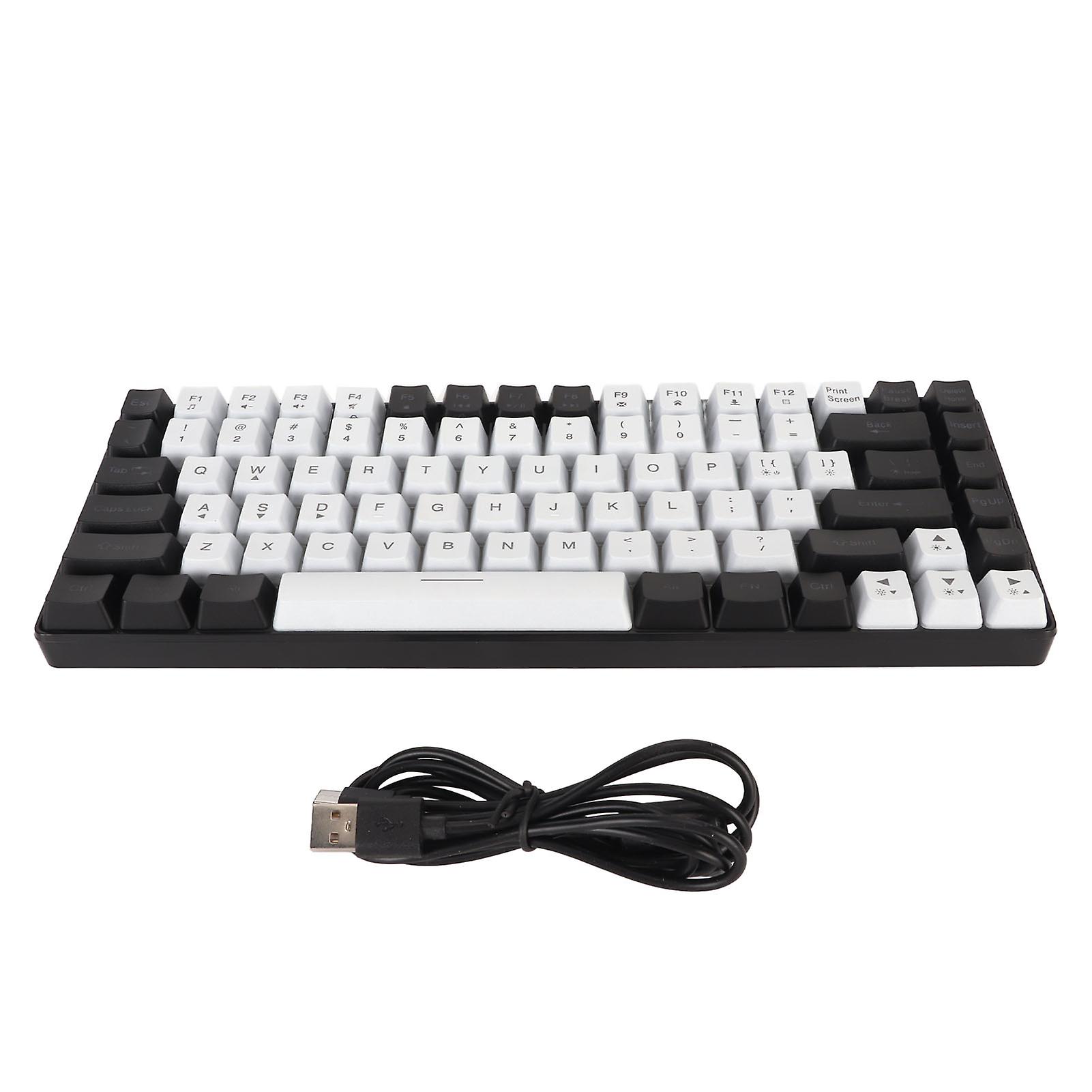 Gaming Keyboard Type C 84 Keys RGB Backlit Ergonomically Curved Quiet ...