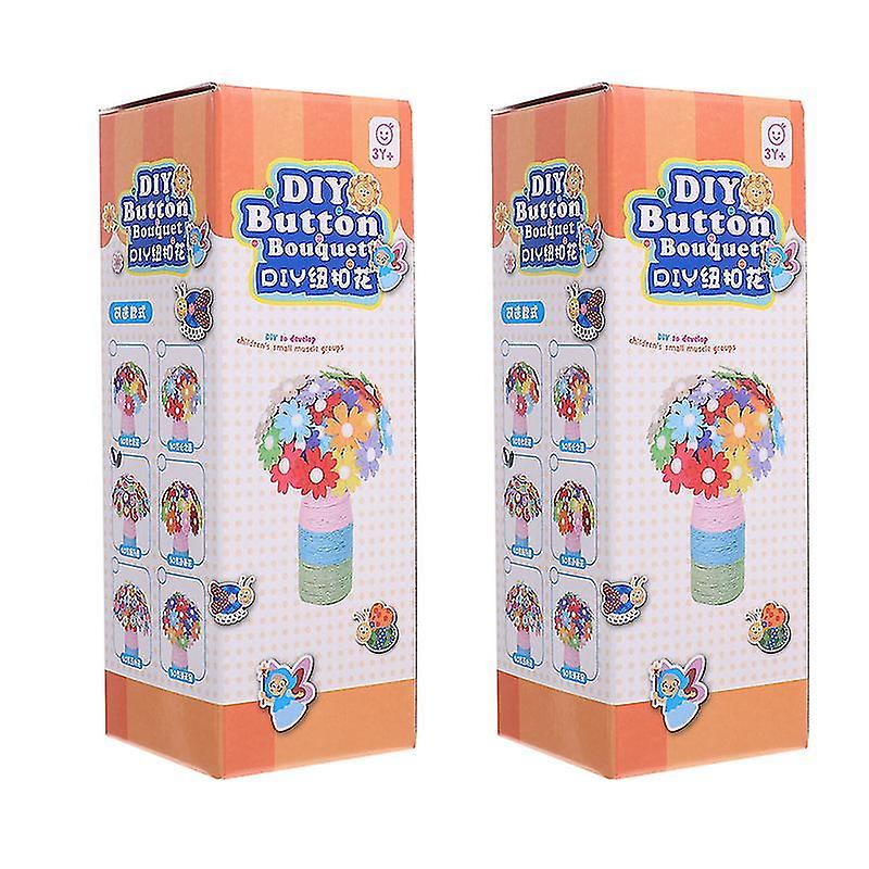 5.7X5.7x12.7cm Toy Craft Kits 2 Sets Diy Button Flower Craft Kit Flower ...