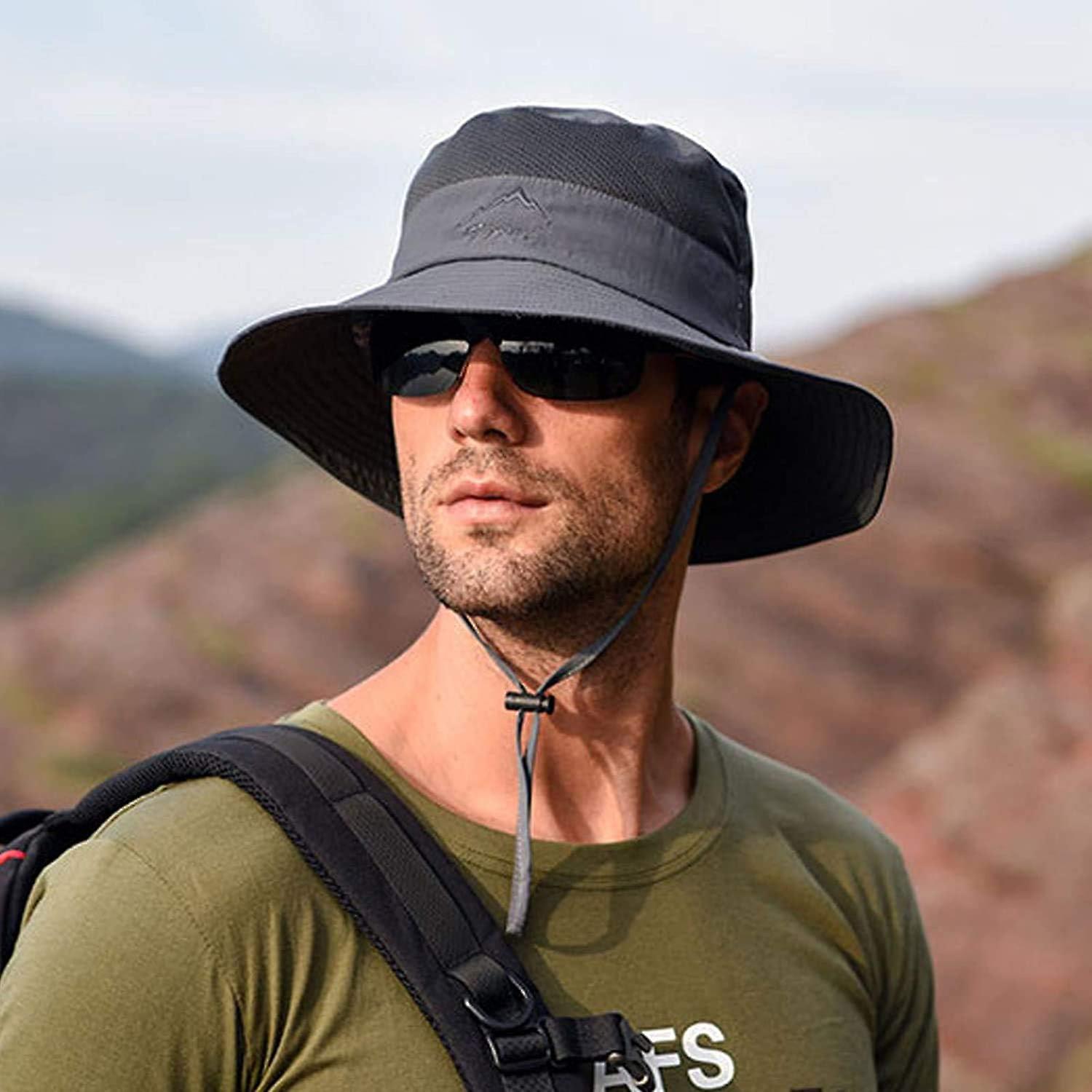 Men's and women's fishing hats with masks, wide-brimmed beach sun hats ...