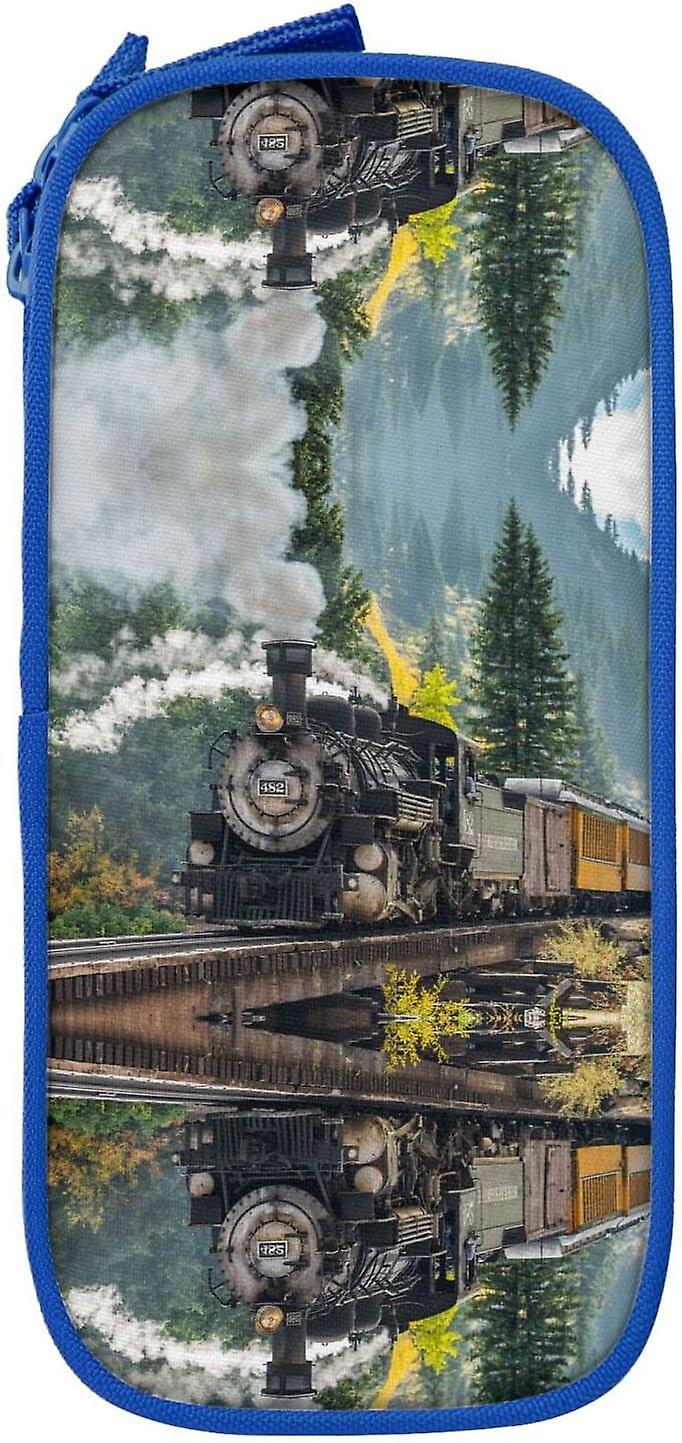 Steam Train Pencil Case Pouch Pen Case Simple Stationery Bag College ...