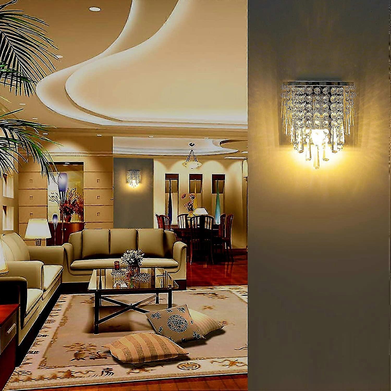 Modern Crystal Wall Lamp Indoor Crystal Wall Lamp Finish Stainless ...