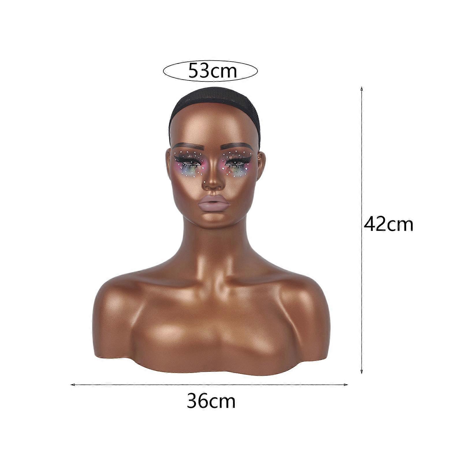 Makeup Mannequin Head with Shoulder PVC Bust for Wig Making Hair ...