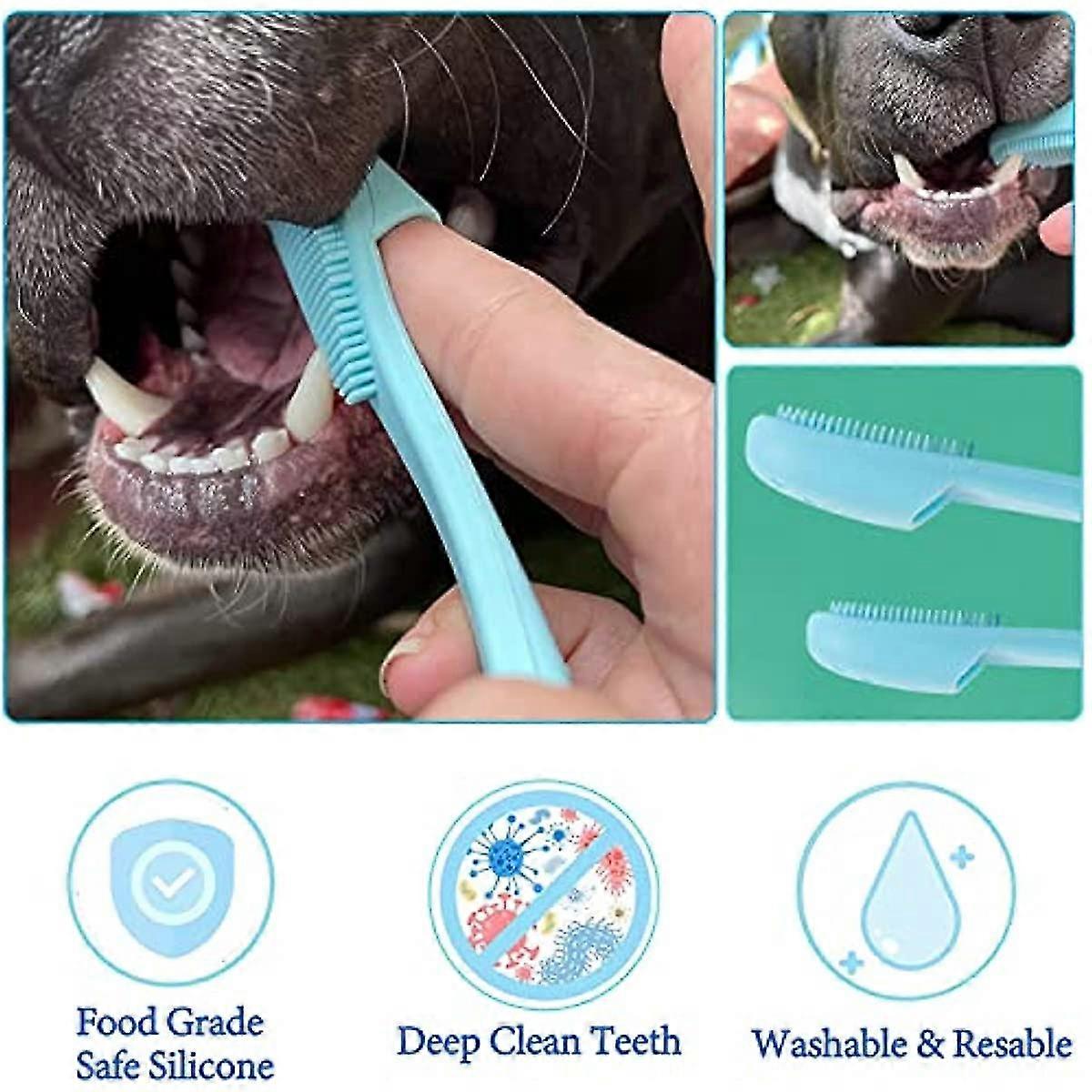 Dog Toothbrush 6 Pcs Dog Finger Toothbrush Soft Silicone Toothbrush ...