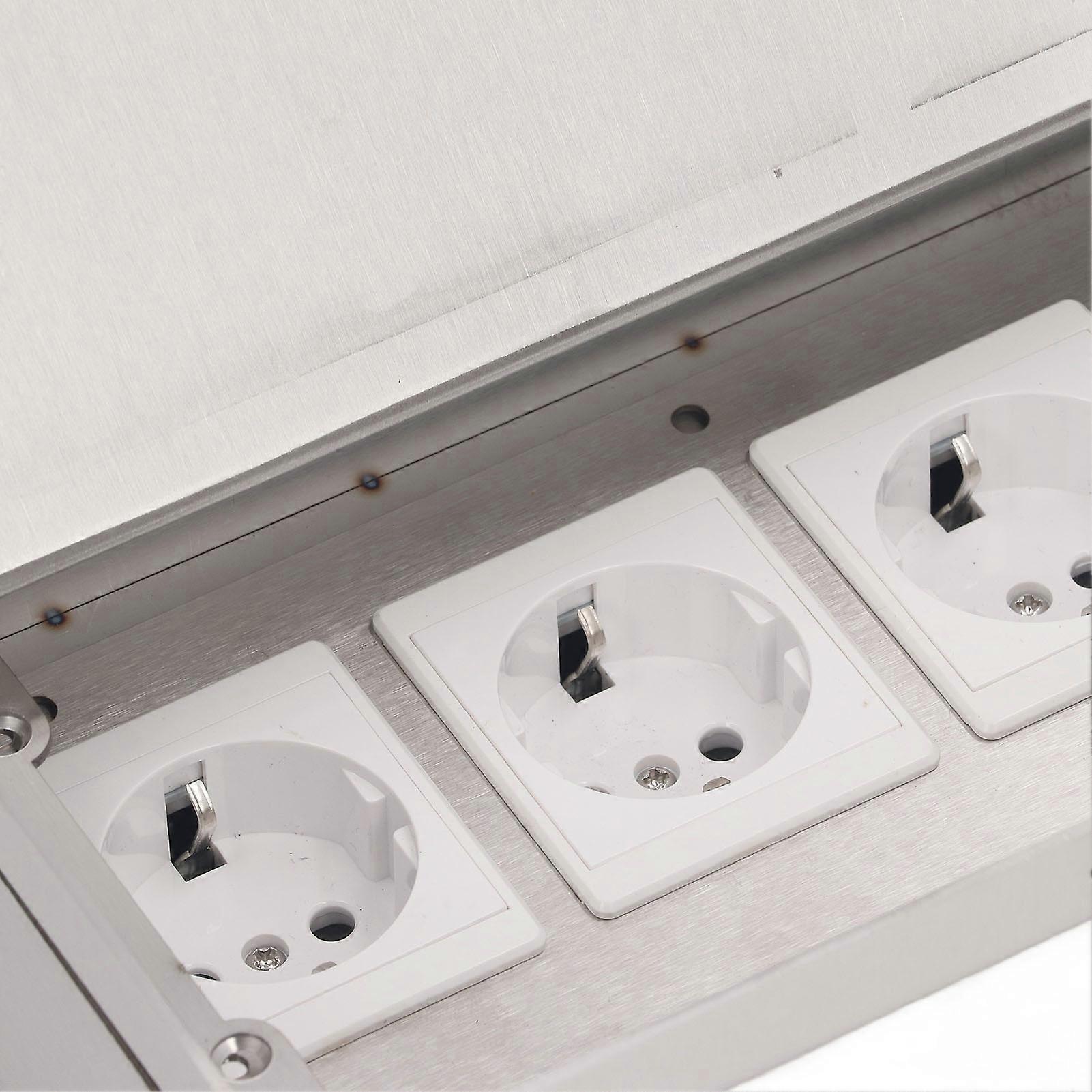 Floor Power Socket 4 Standard Outlets Stainless Steel Concealed ...