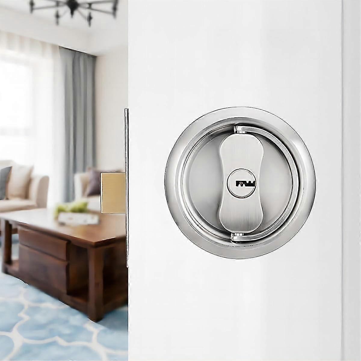 Round Pocket Door Lock, Recessed Handle Latch, Invisible Recessed Door ...