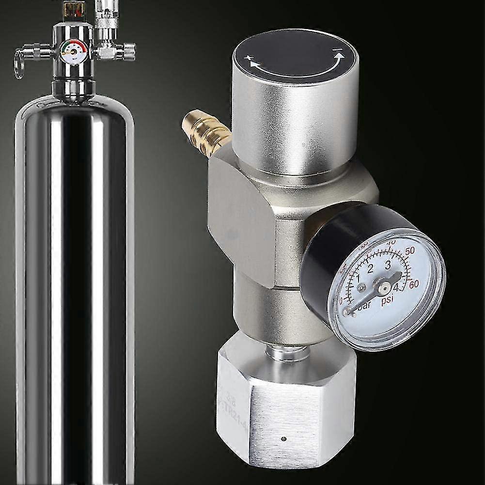 Co2 Pressure Regulator, 2 In 1 Mini Co2 Gas Regulator Soda Pressure Gauge With 3/8in To Tr21.4 ...