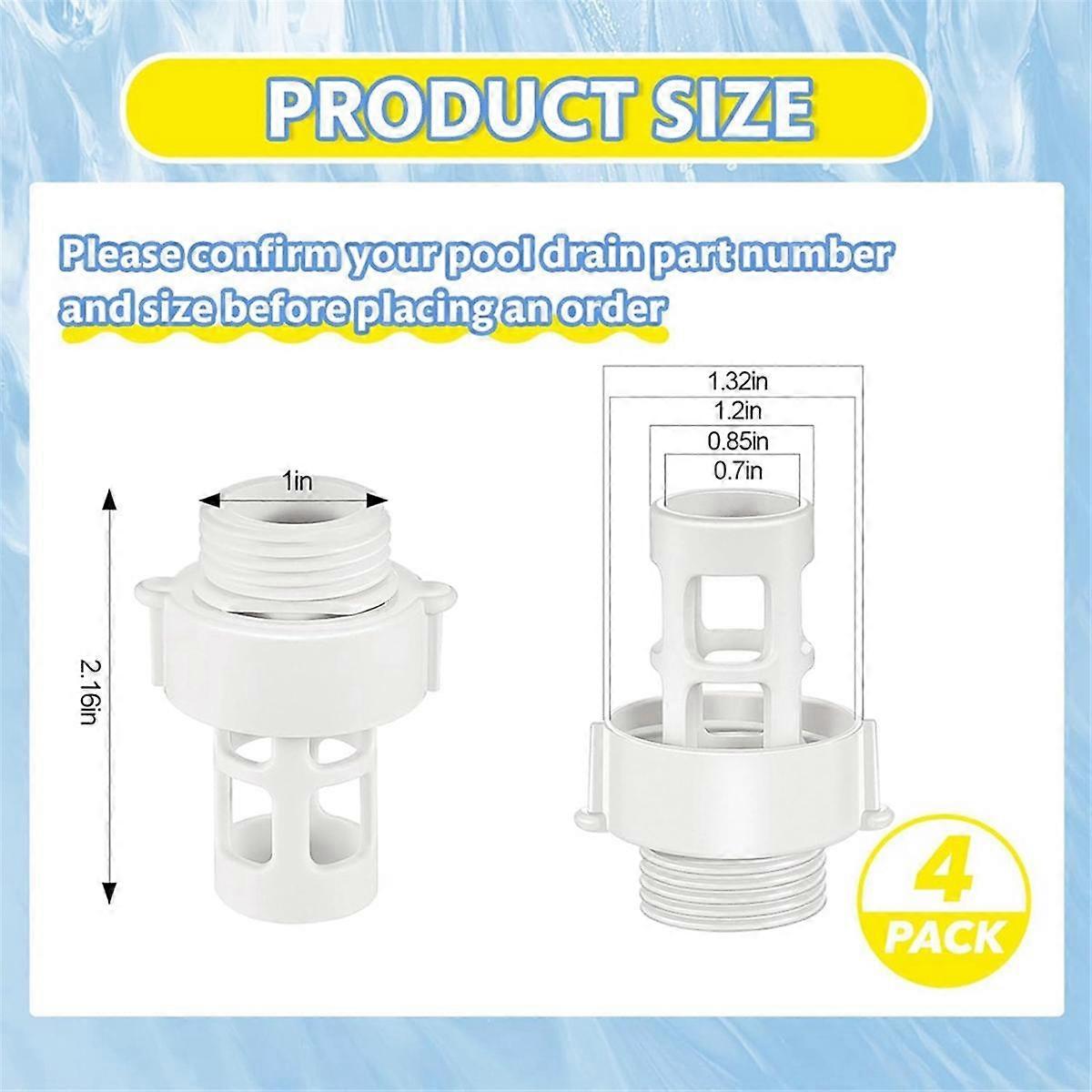 4 Pack Garden Hose Drain Plug Connector Replacement Above Ground Pool ...