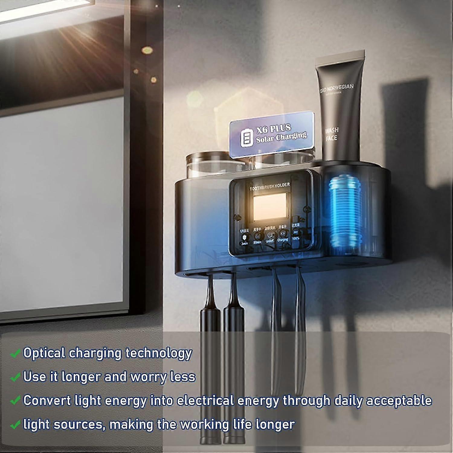 SCSYV Toothbrush Holder for Bathrooms, Electric Toothbrush Holders Wall ...