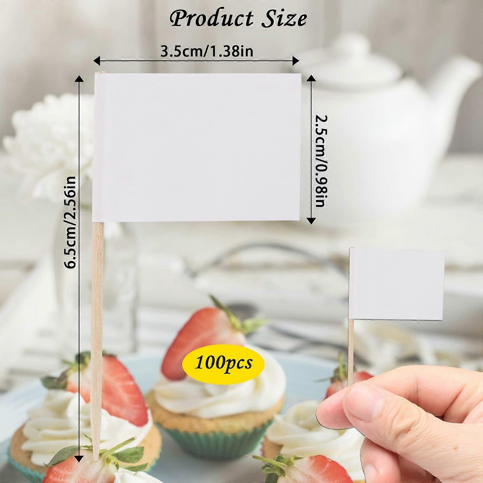100PCS Party Food Labels for Buffet, White Blank Toothpick Flags ...
