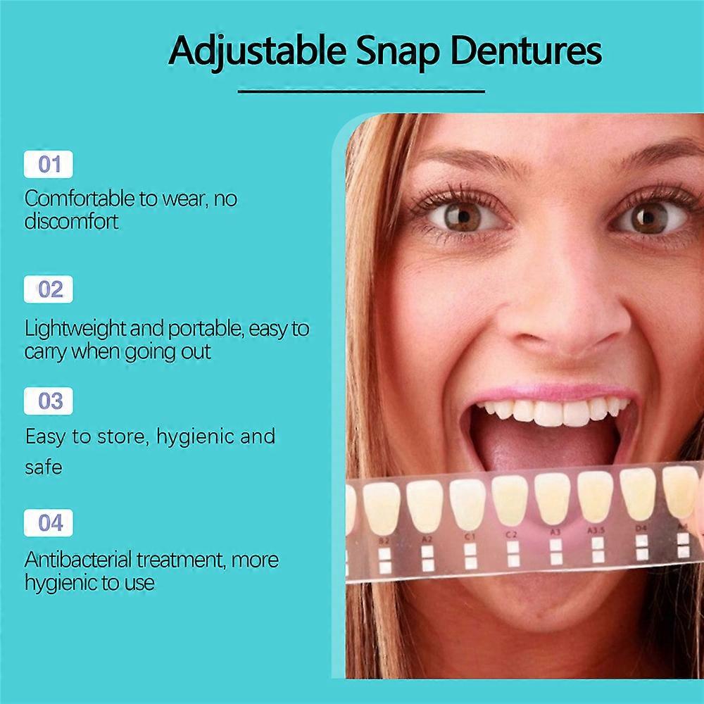 3x Snap On False Teeth Upper Lower Dental Veneers Dentures Tooth Cover ...
