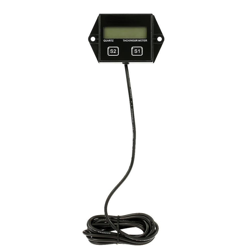 Digital engine tach tachometer hour meter gauge resettable inductive ...