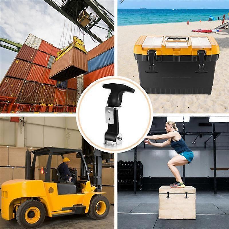 2Pcs Stainless Steel Rubber Hood Catch Flexible T-Handle Hasp Rubber ...