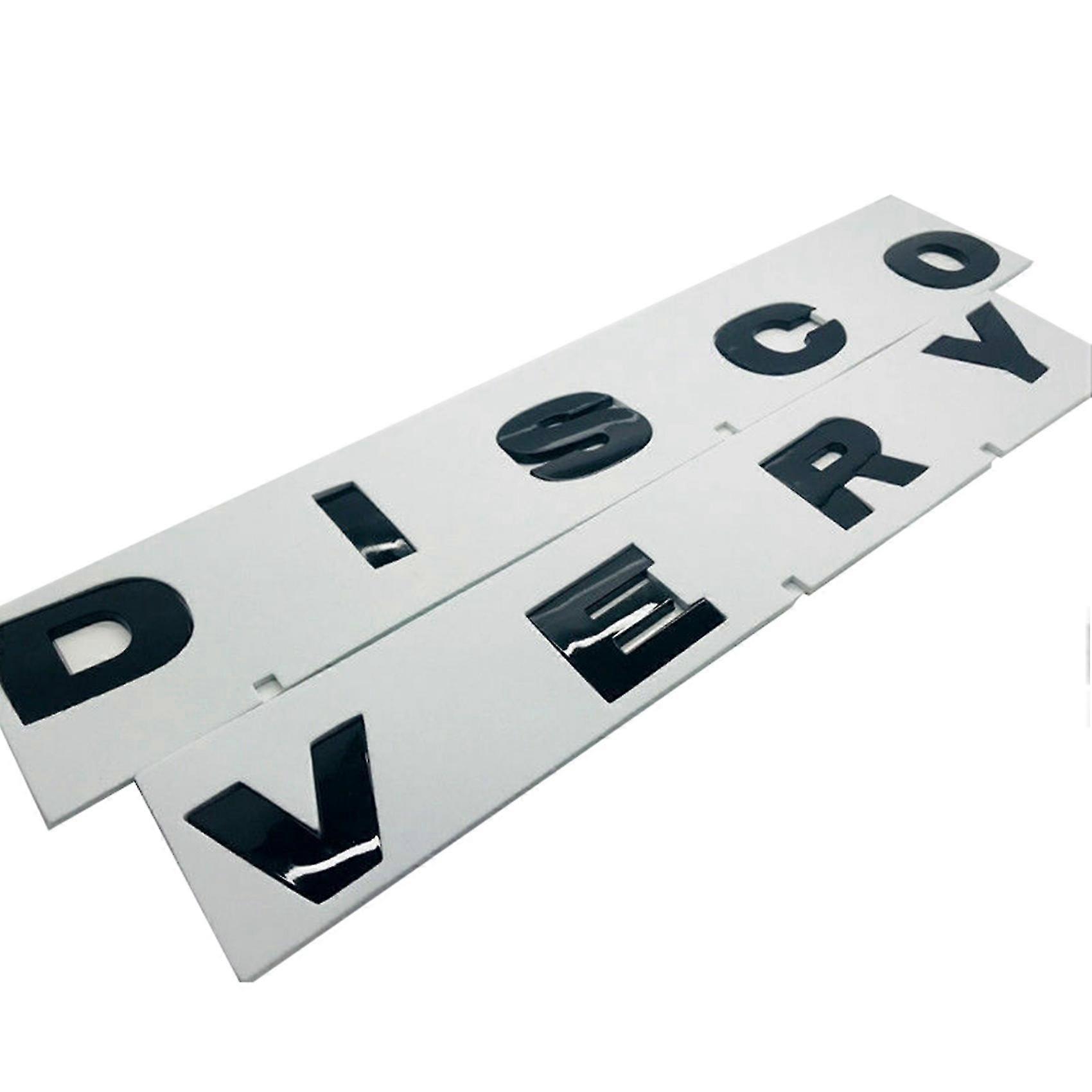 2 Set 3d Glossy Black Letter Discovery Car Rear Front Badge Emblem ...
