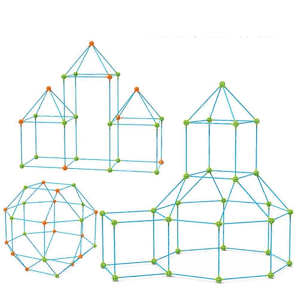 Kids Construction Fort Building Castles Tunnels Tents Kit 85Pcs DIY 3D ...