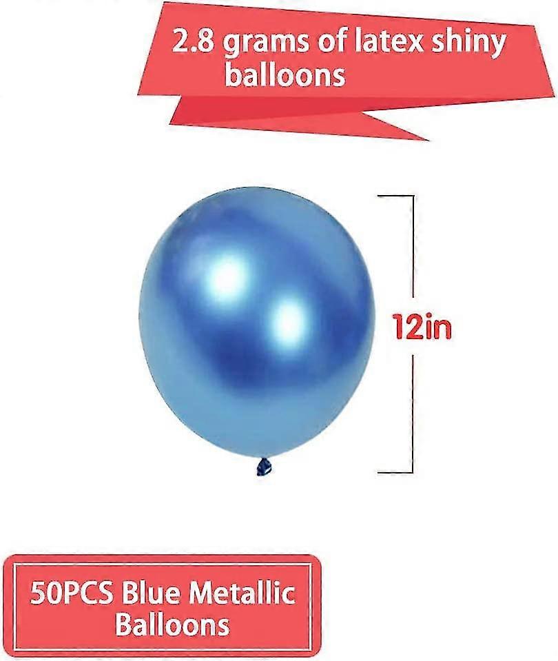 50pcs Blue Metallic Balloons For Party Shiny Blue Latex12 In | Fruugo UK