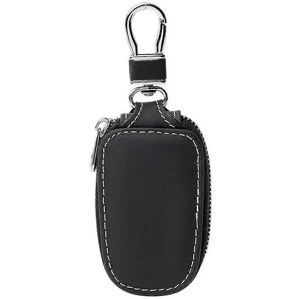 Plain Weave Genuine Leather Key Case - Black | Fruugo UK