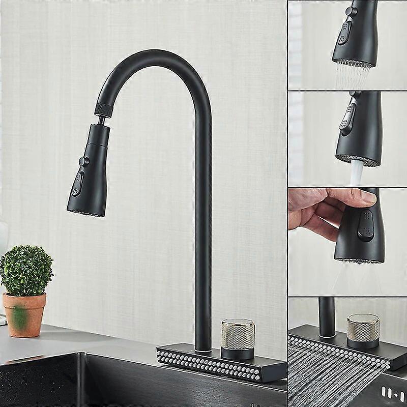 Waterfall Sink Faucet For Kitchen Hot Cold Mixer Wash Basin Multiple ...