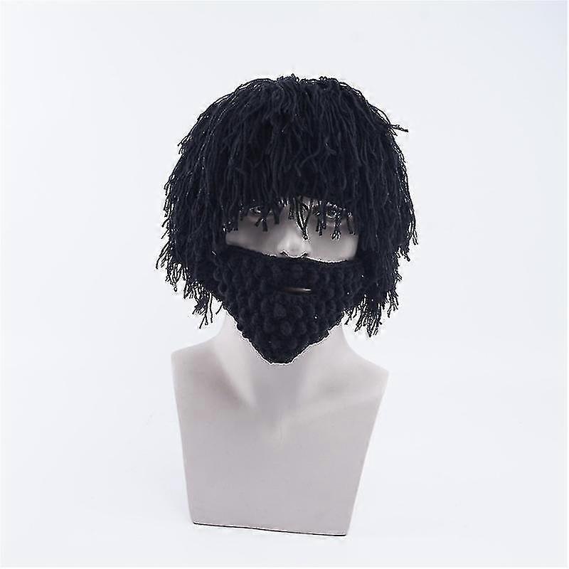 Knitted Beard Wig Hat Ski Mask Handmade Creative Beard Wig Warm Cap For ...
