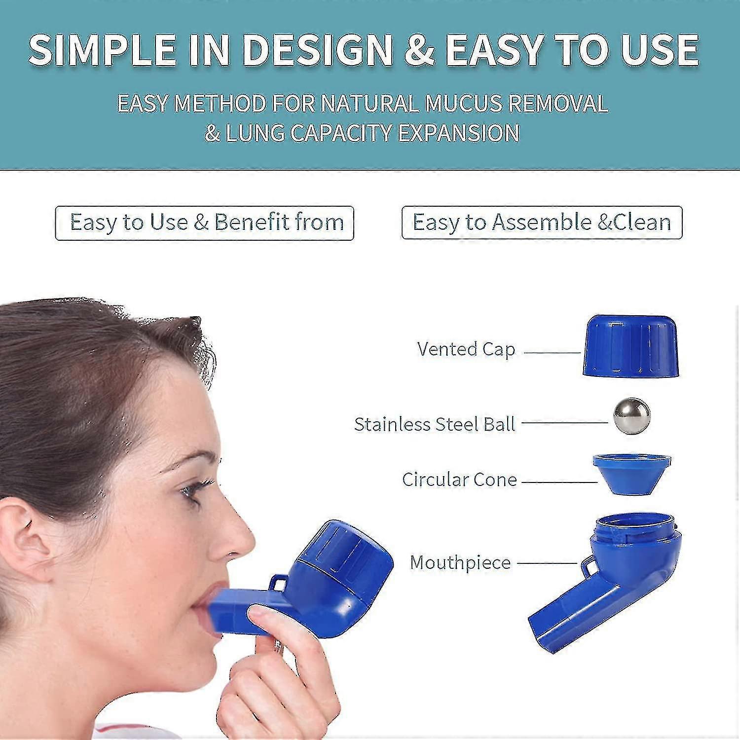 Lung Expansion And Mucus Removal Device, Handheld Natural Breathing Exerciser - Opep Therapy ...