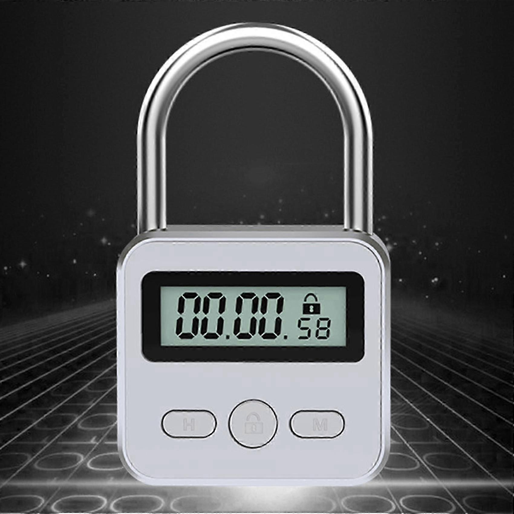 Metal Timer Lock LCD Time 99 Hours Max Timing USB Timer Padlock-Good | Fruugo UK