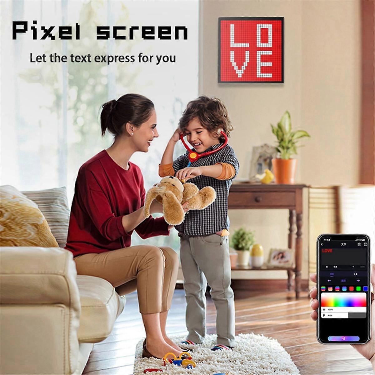 LED Pixel APP Cellphone Control Display 32X32 Programmable Night Light ...