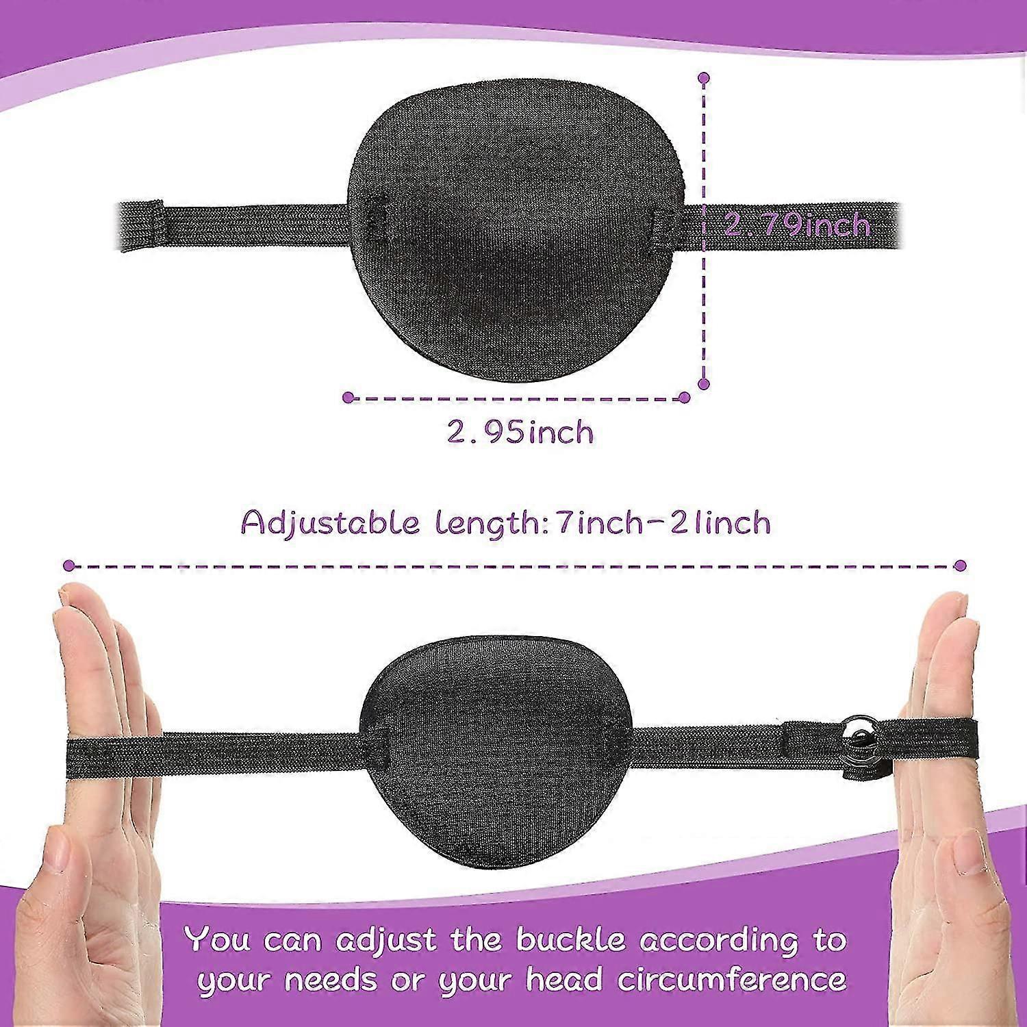 5 Pieces Eye Patch Adjustable Eye Patches With Buckle, Corrected Visual Eye Patch Pirate Eye ...