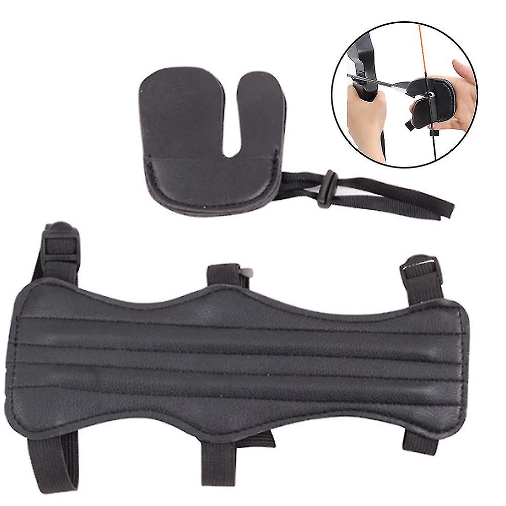 Archery Arm Guards & Arrow Finger Tab Finger Saver Set Adjustable ...
