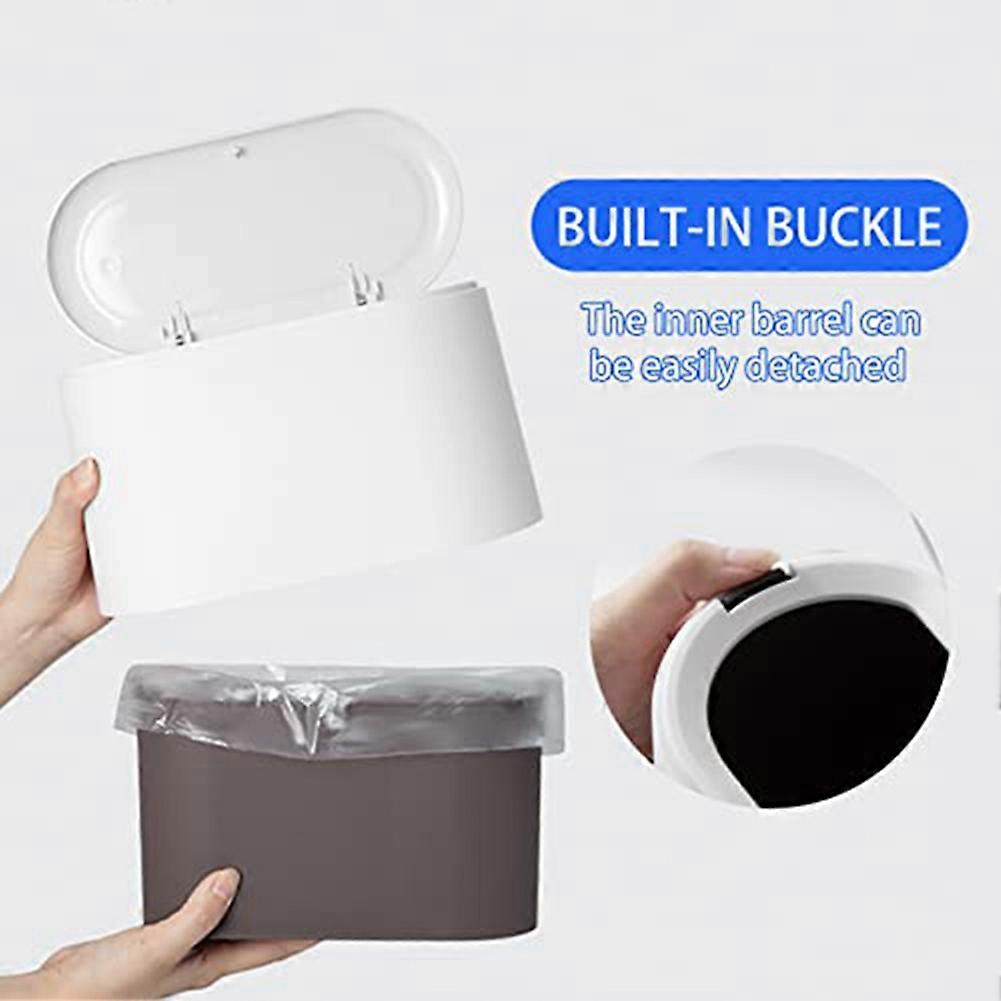 Tabletop Trash Can with Pop-Up Lid, Mini Trash Can, Compact Design Mini ...