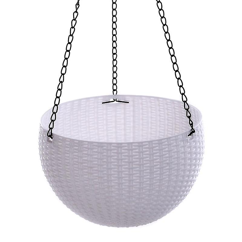 Hanging Basket Rattan Plastic Flower Pot Garden Hanging Planter For ...