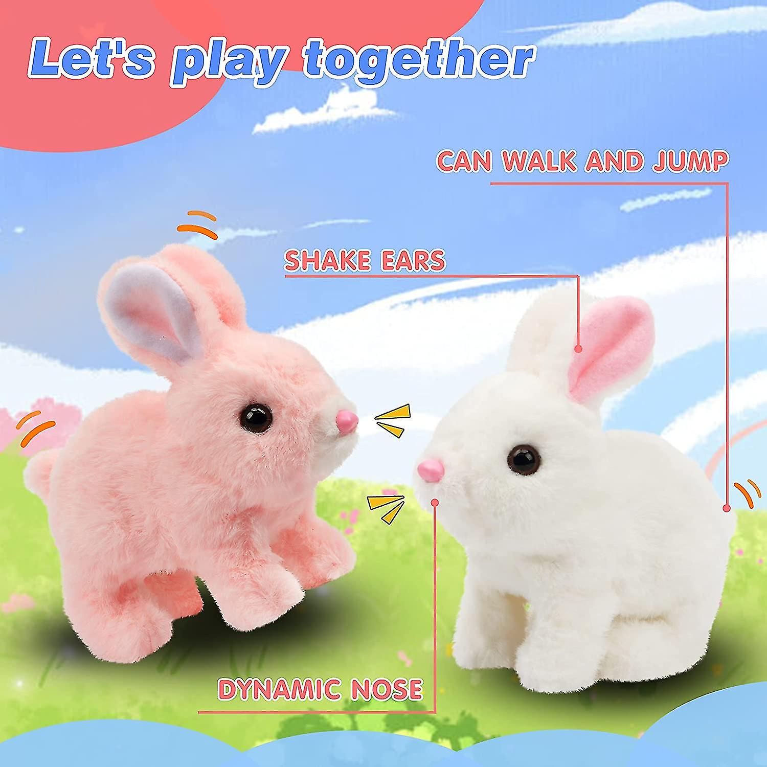 Electronic Plush Rabbit Toy, Easter Bunny Interactive Toy, Playful ...