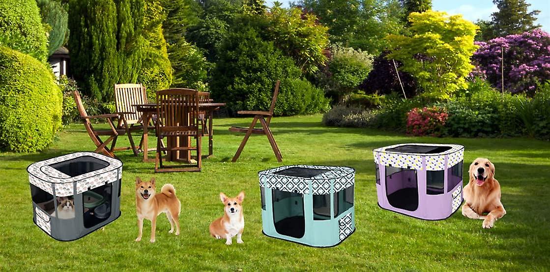 Portable Dog House Pets Fence Foldable Pet Playpen Delivery Room Cats ...