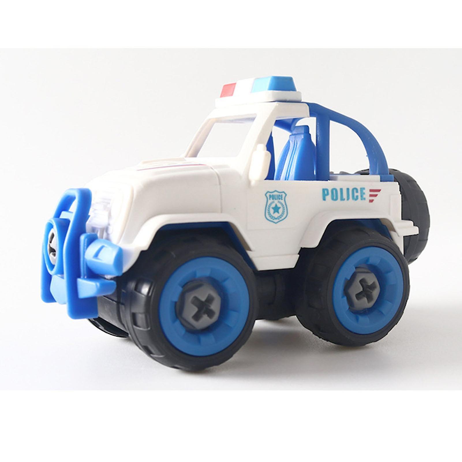 Kids Police Vehicle Toy Set - 4 Pcs Assembled Escort Cruiser Car ...