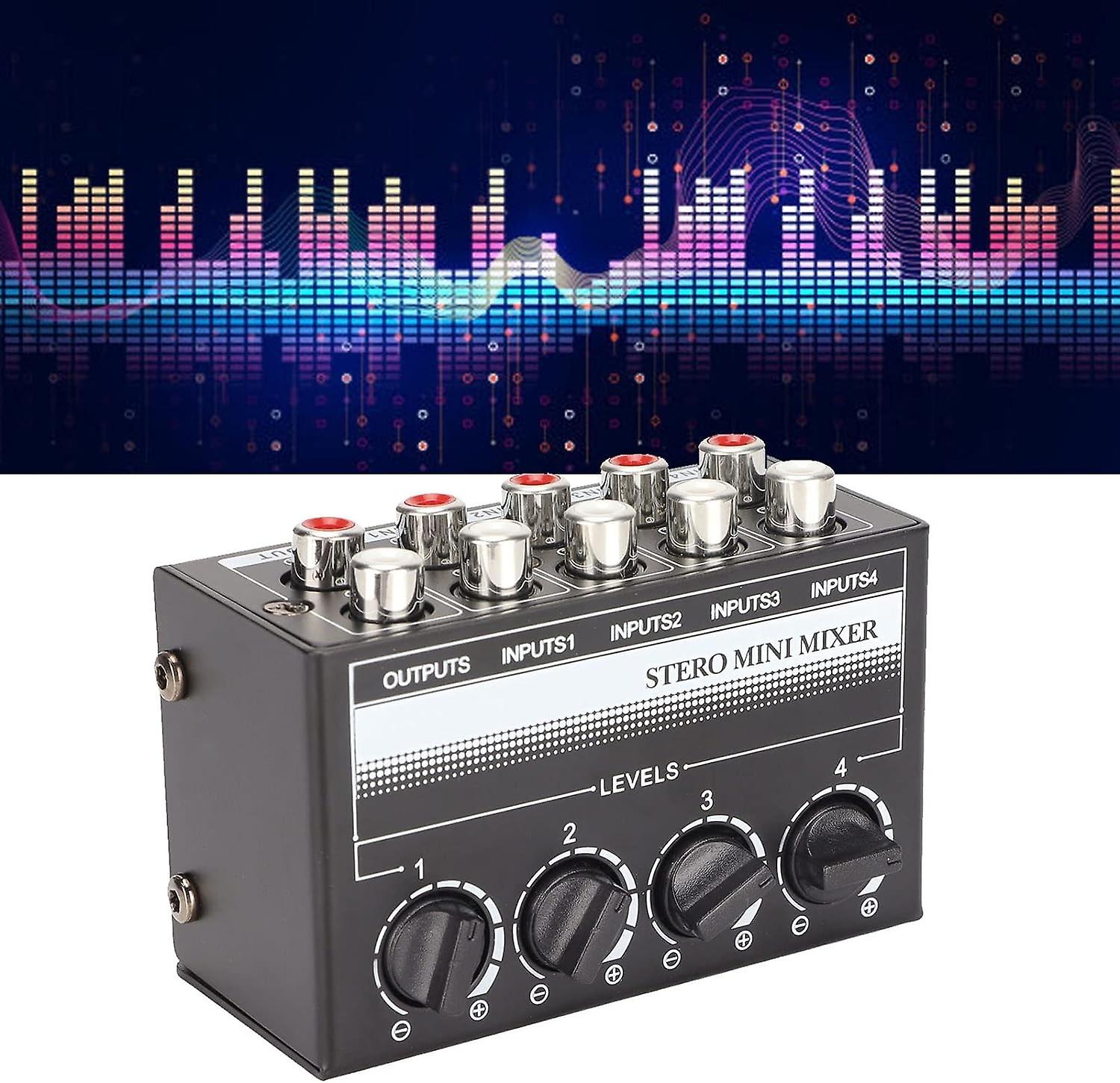 Portable Stereo 4 Channel Audio Mixer, Passive Mixer, Ultra Low Noise ...