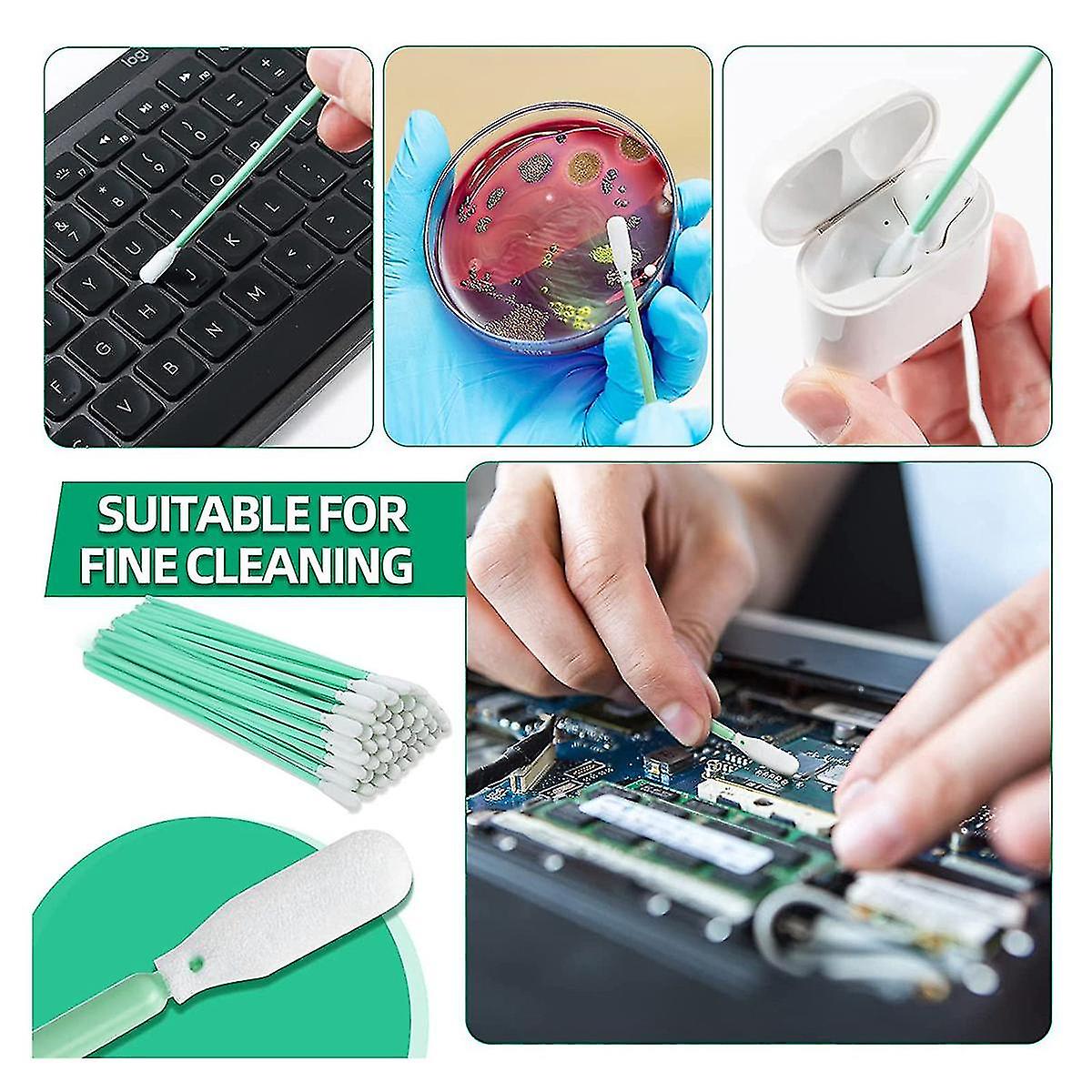 250 Pcs Foam Cleaning Swabs, Lint Free Cloth, Foam Head Swabs, Clean ...