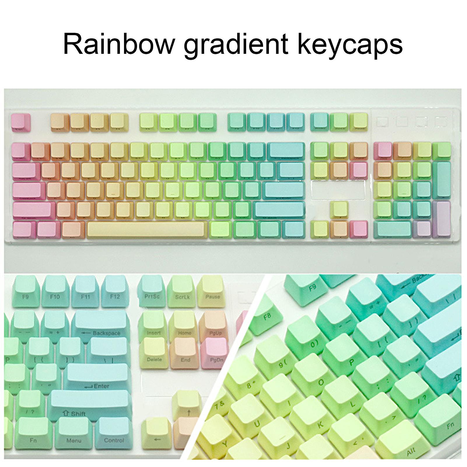 104 Keys Key Caps OEM Profile Ergonomic Wear Resistant Oil-proof Dirt ...