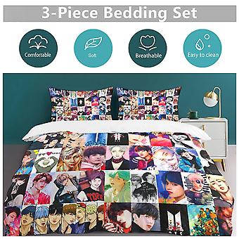 Kpop BTS Bed Duvet Cover Microfiber Bedding Sets 3D Printed Lightweight ...